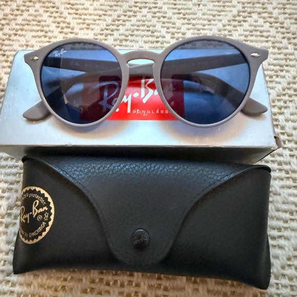 Ray-Ban | Accessories | Rayban Gray Frame With Blue Lenses Sunglasses ...